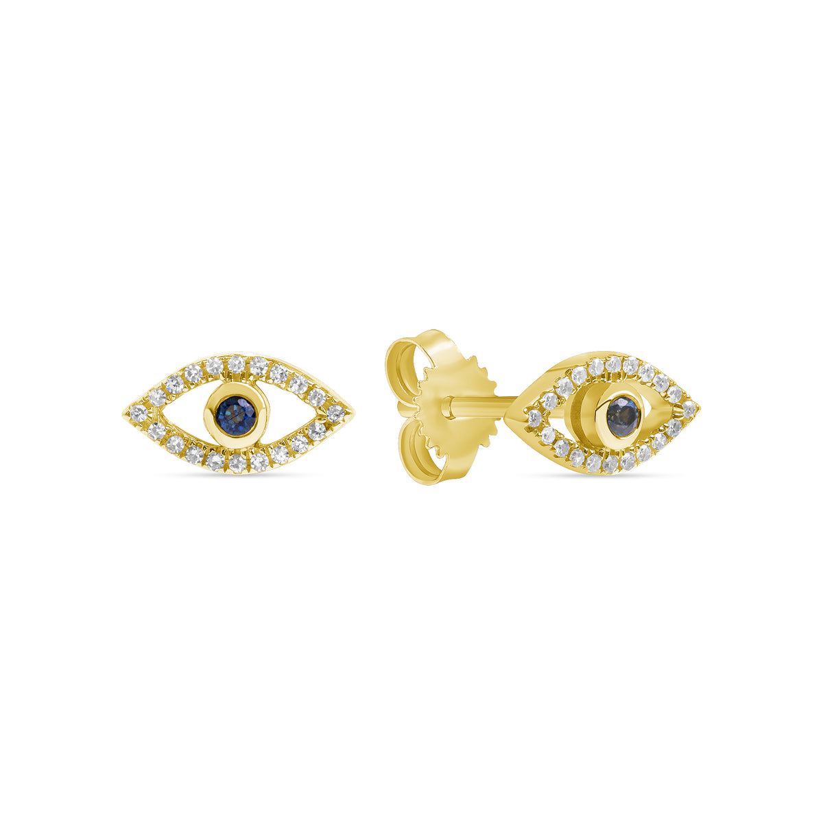Pave Diamond Evil Eye Studs in 14K Gold – Wholesale Sioro Jewelry